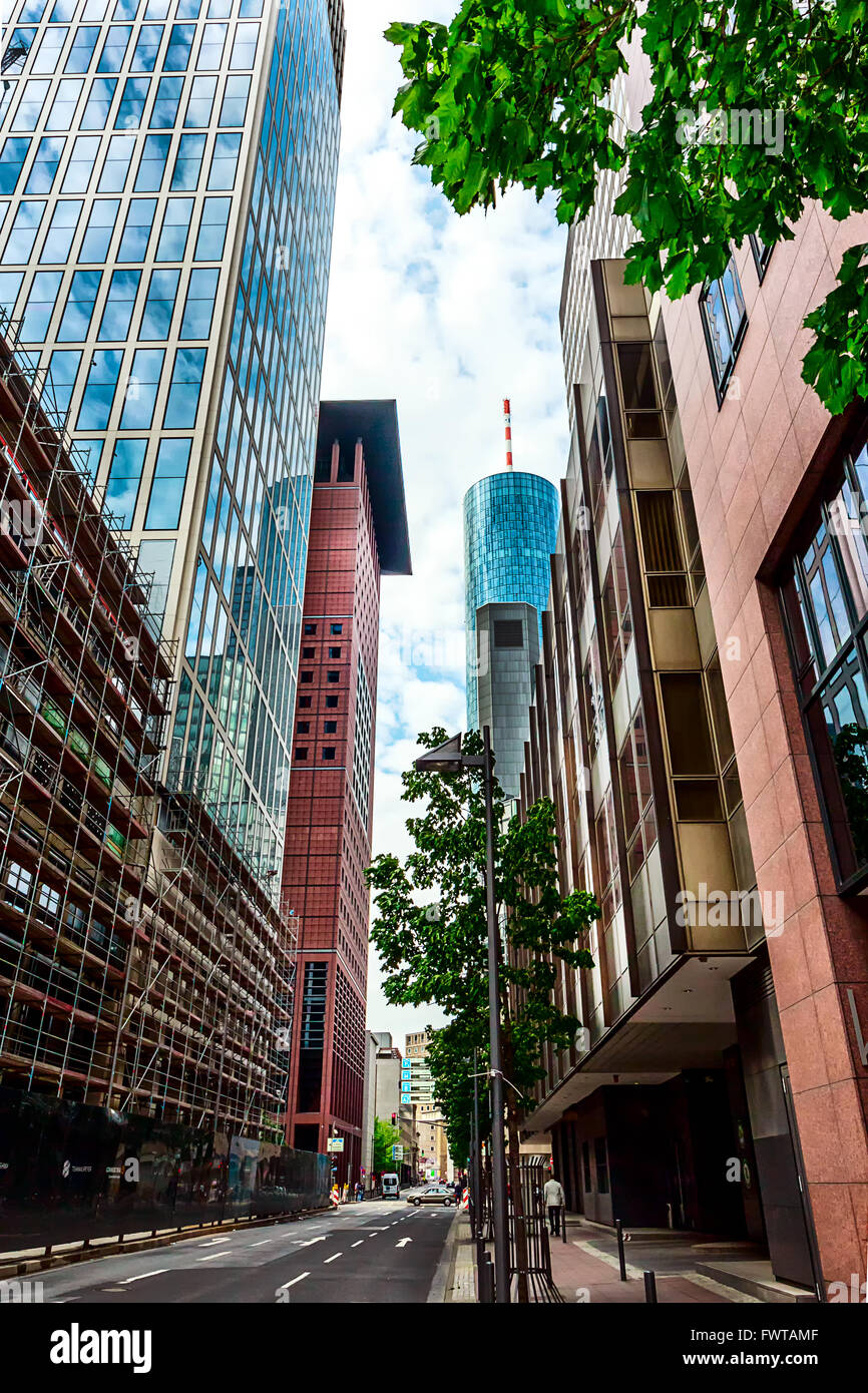 Skyscraper canyon in Frankfurt's financial district Stock Photo - Alamy
