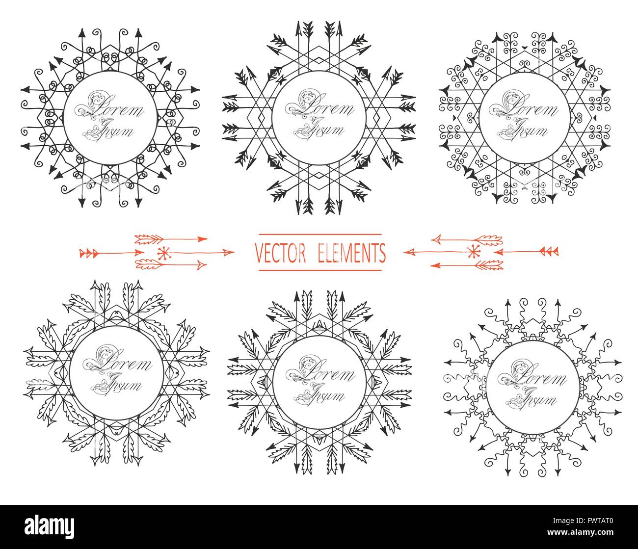 Vector set of logo design templates and symbols in trendy linear style ...