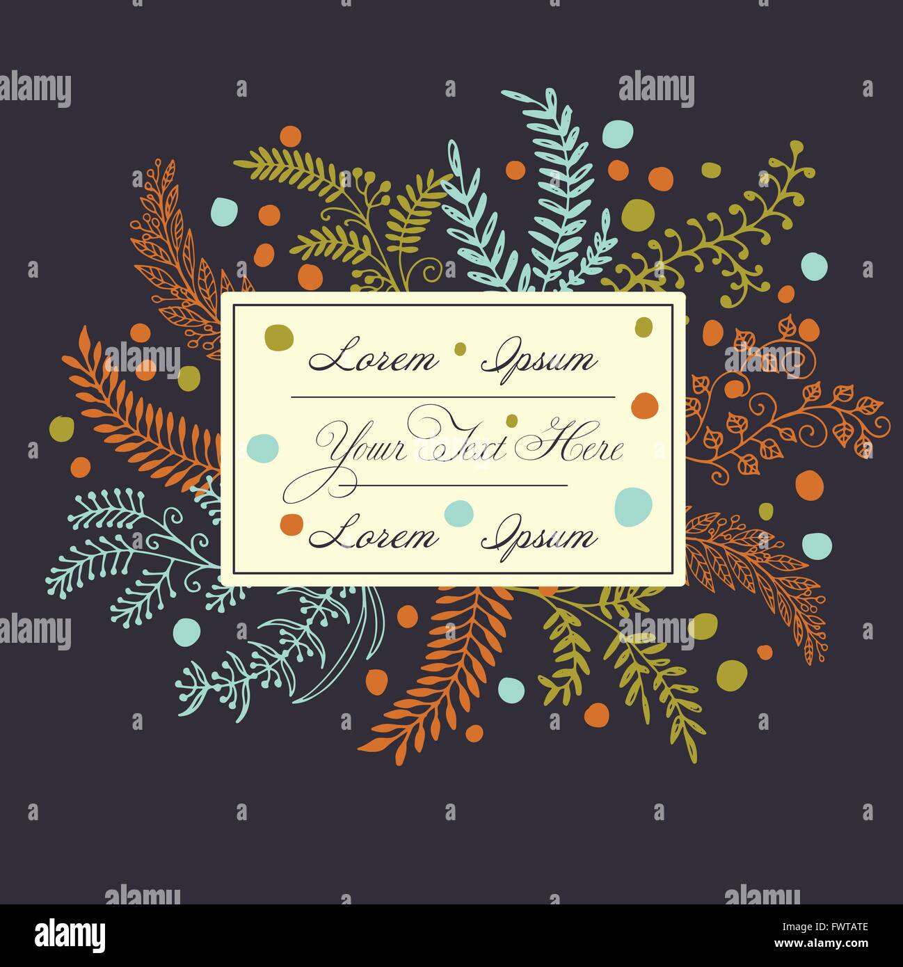 frame for text with flowers Stock Vector Image & Art - Alamy