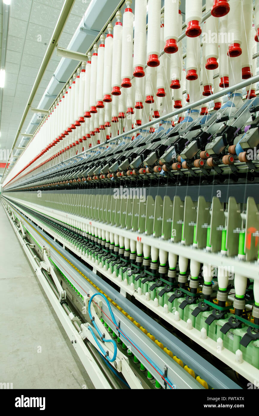 spinning mill workshop Stock Photo - Alamy