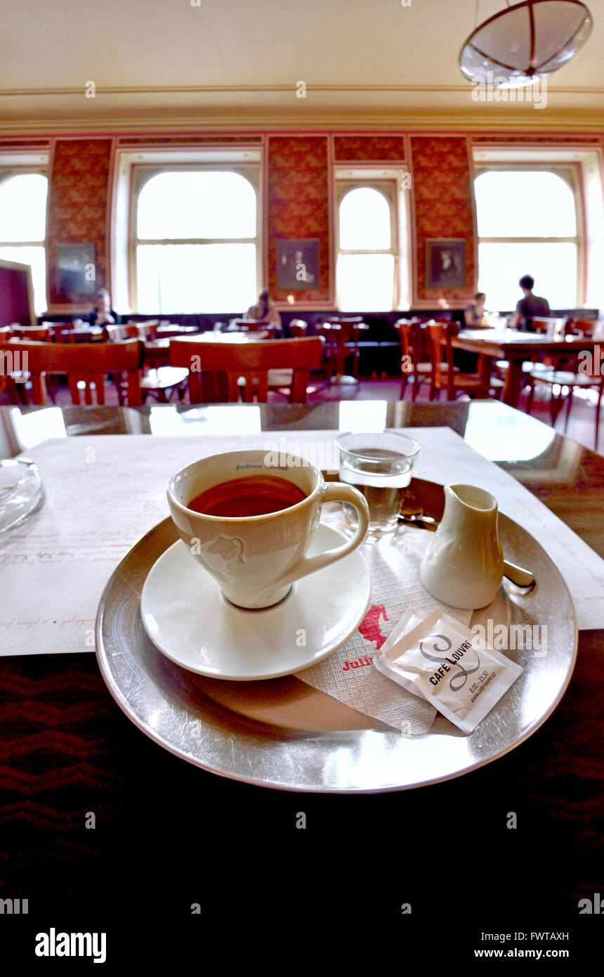Prague, Czech Republic. Cafe Louvre on Narodni trida (street) interior ...