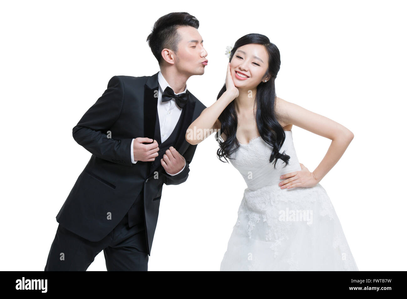 Image married couple kissing in Cut Out Stock Images & Pictures - Alamy