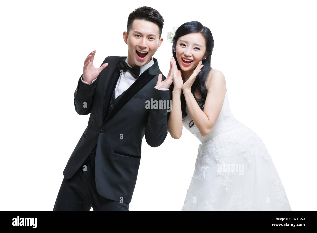 Shocked bride and groom Stock Photo - Alamy