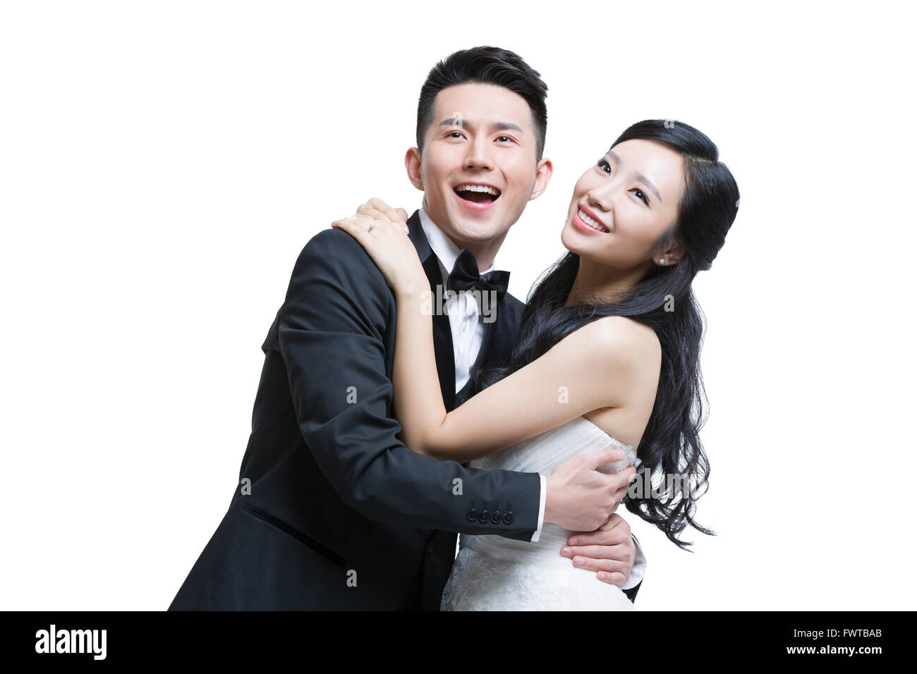 Happy bride and groom Stock Photo - Alamy