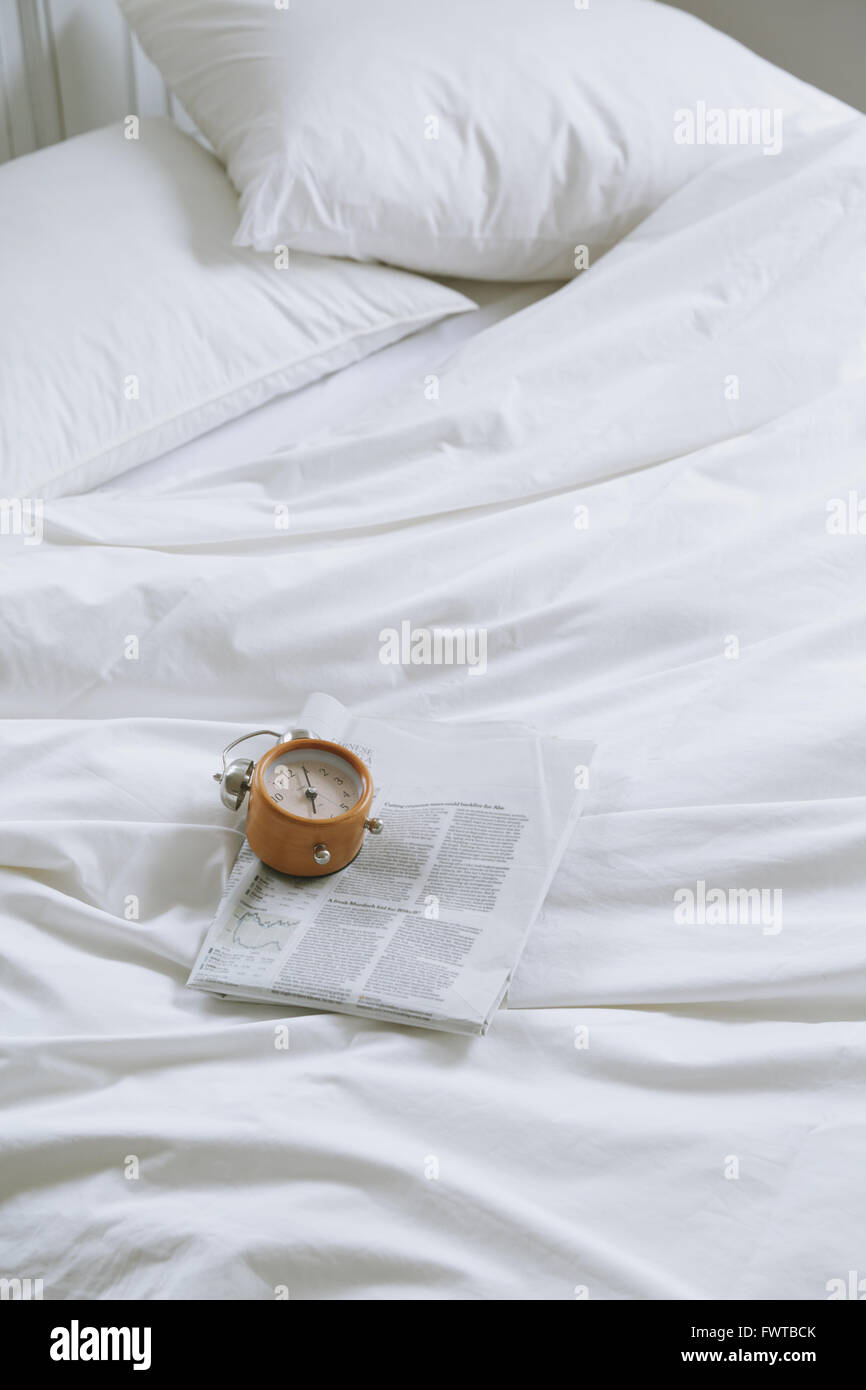 Bed in the morning Stock Photo - Alamy