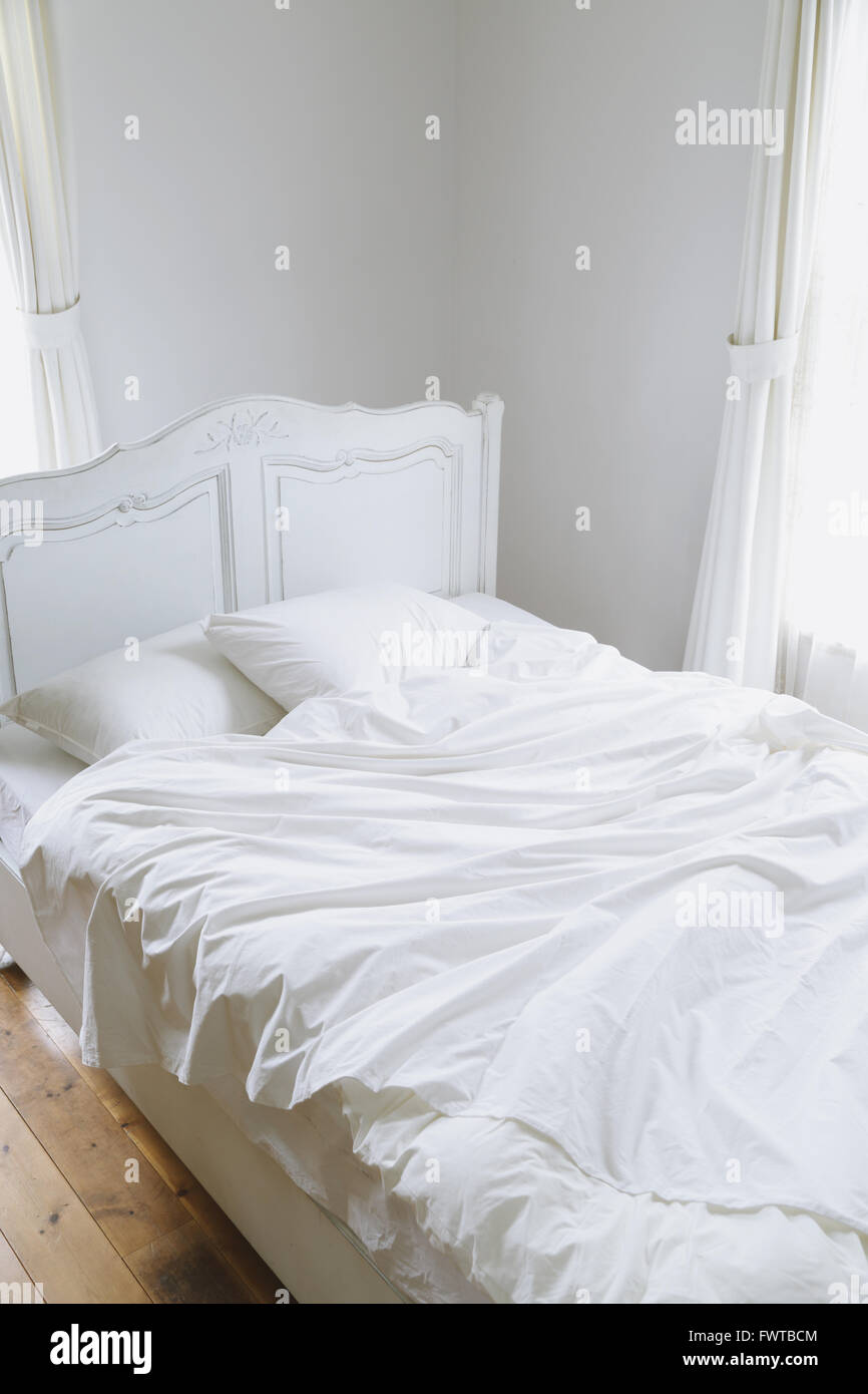 Bed in the morning Stock Photo - Alamy