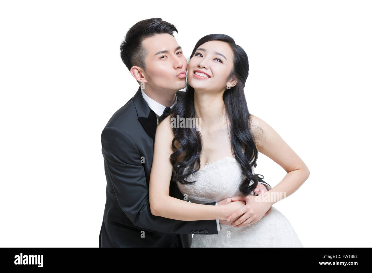 Happy bride and groom Stock Photo - Alamy