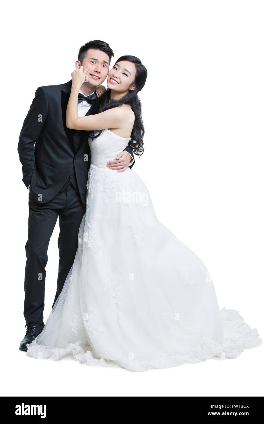 Happy bride and groom Stock Photo - Alamy