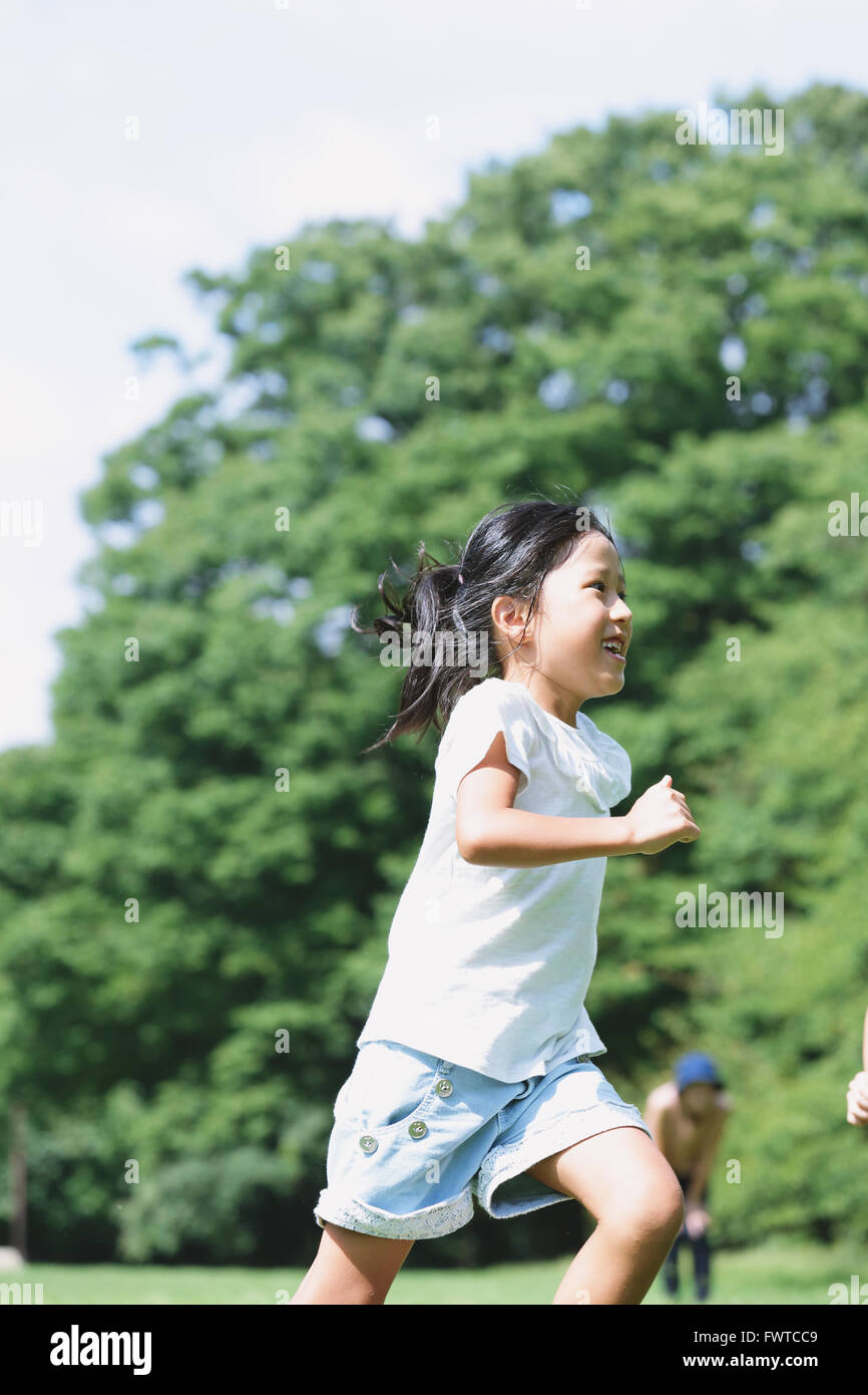 Group school girls running hi-res stock photography and images - Alamy