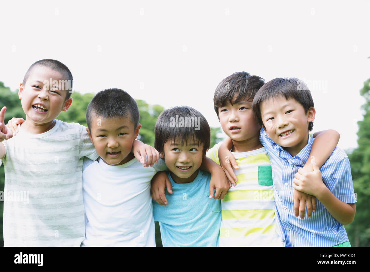 Japanese kids looking at camera Stock Photo - Alamy