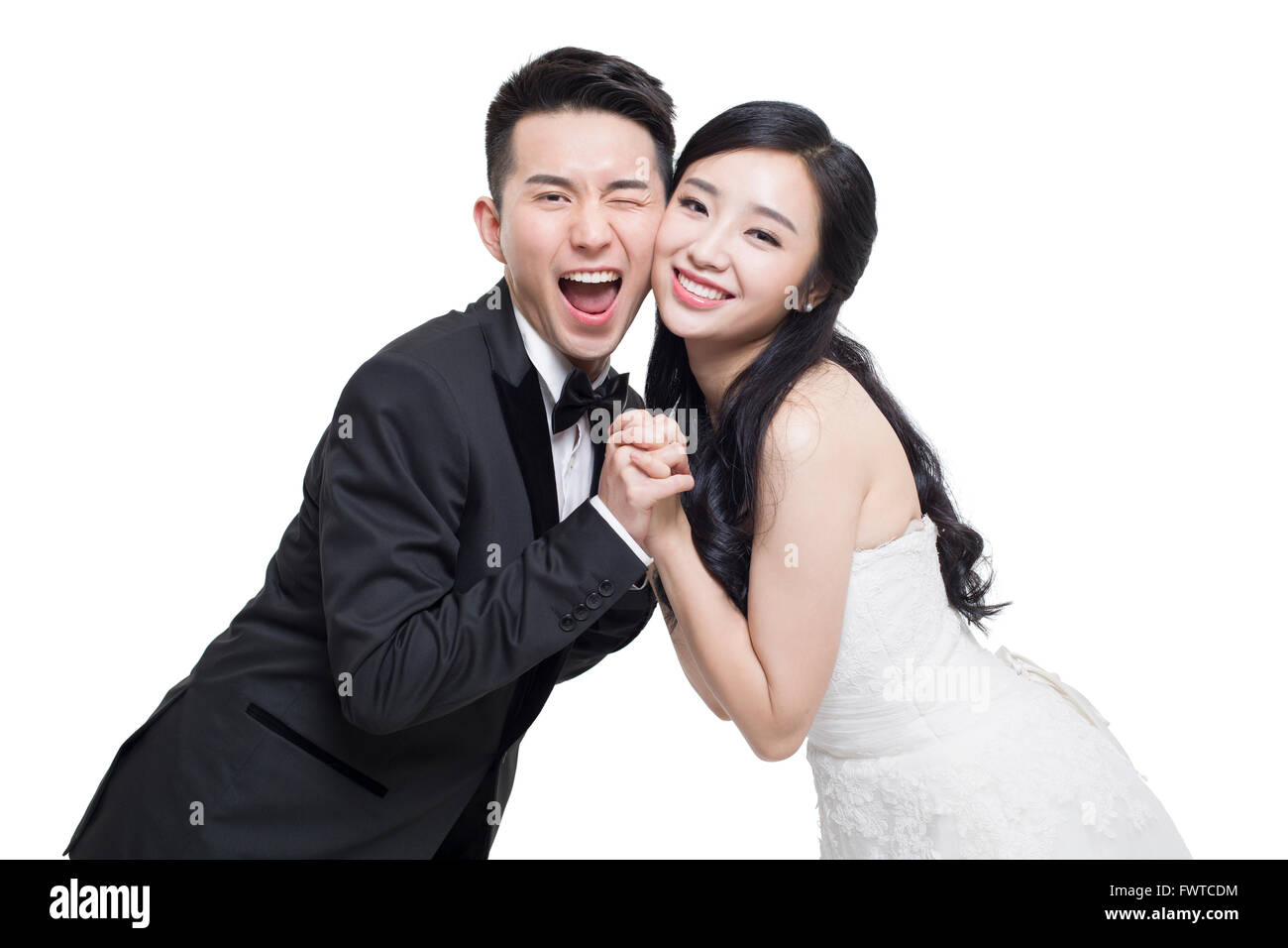 Happy bride and groom Stock Photo - Alamy