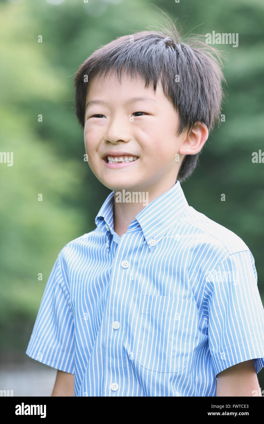 Japanese kid in a city park Stock Photo - Alamy