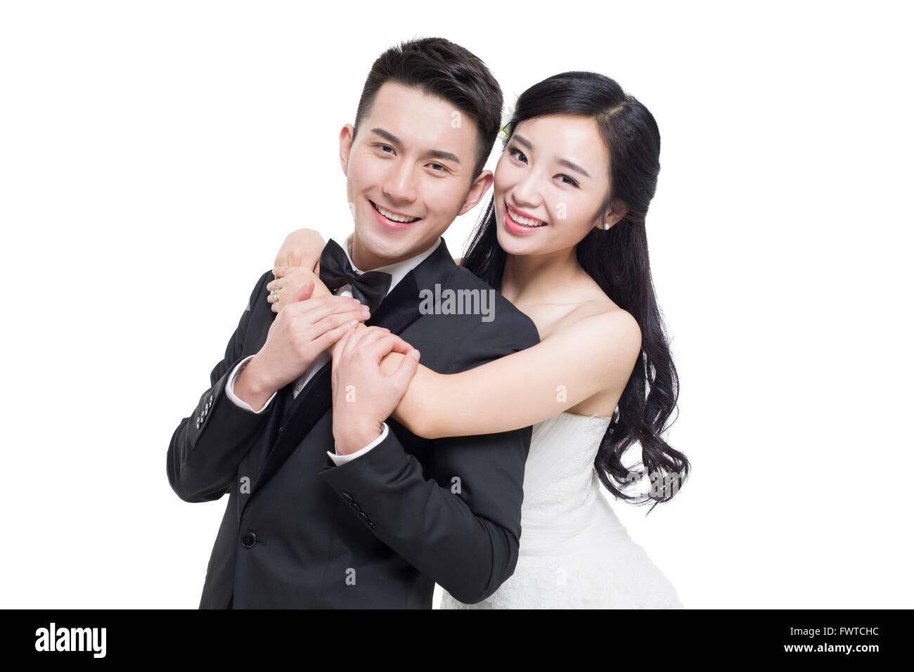 Happy bride and groom Stock Photo - Alamy