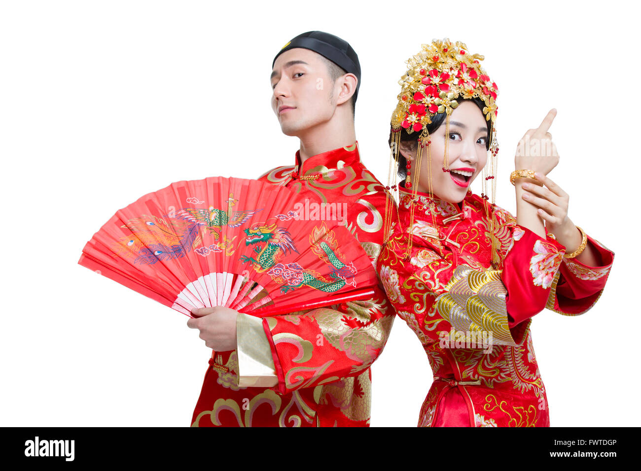Humorous bride and groom Stock Photo - Alamy