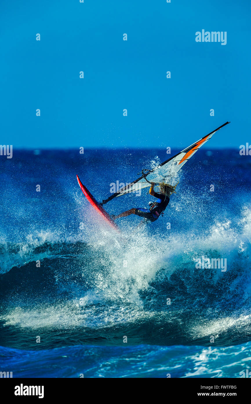 Airborne wind surfer wave jumping hi-res stock photography and images ...