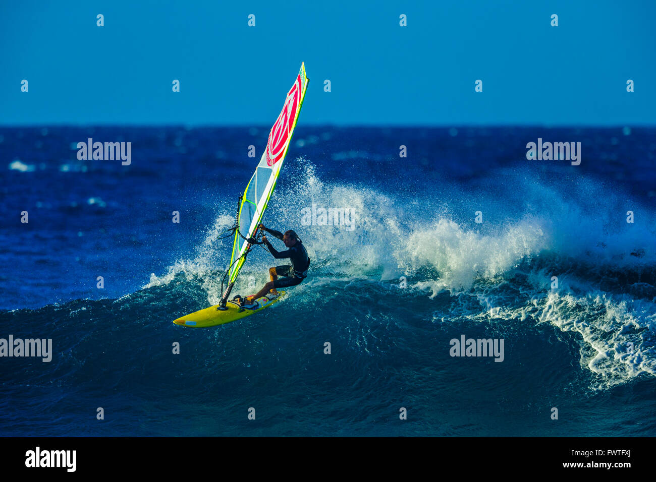 Huge wave windsurfing hi-res stock photography and images - Alamy