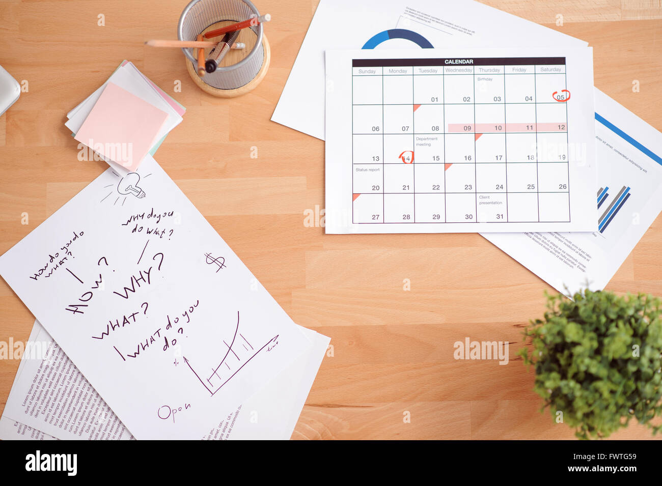 Lay out of workplace Stock Photo - Alamy