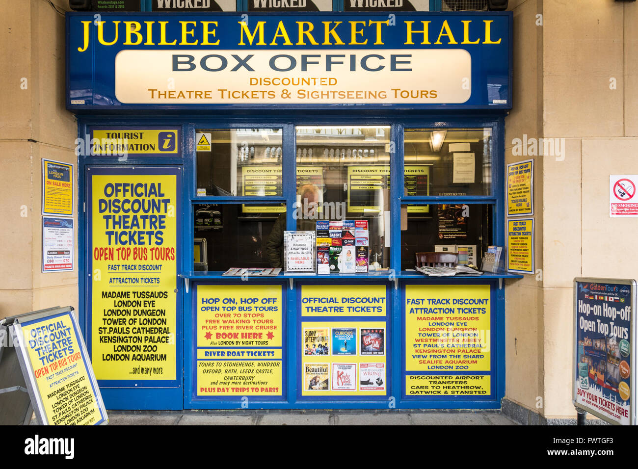 Jubilee Market Hall box office and ticket kiosk in London's Covent ...