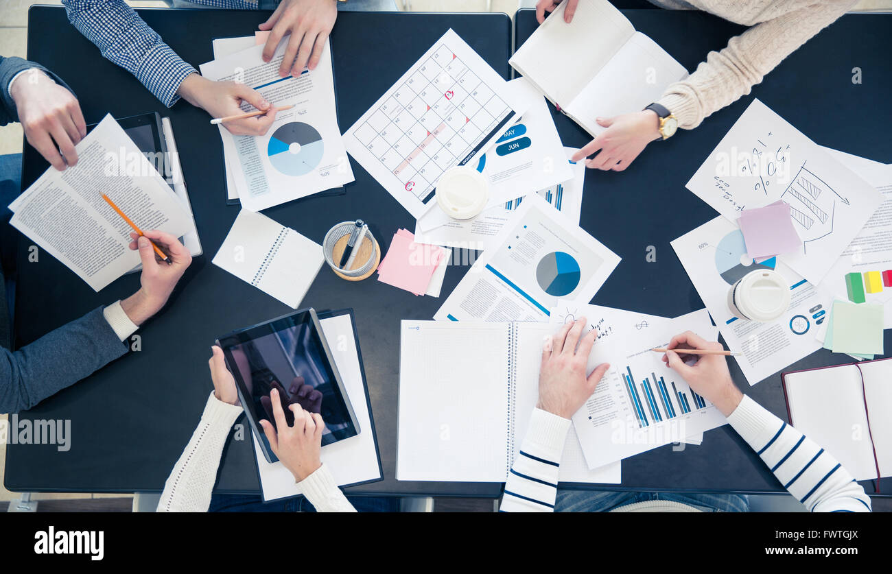 Pleasant team working on the project Stock Photo - Alamy