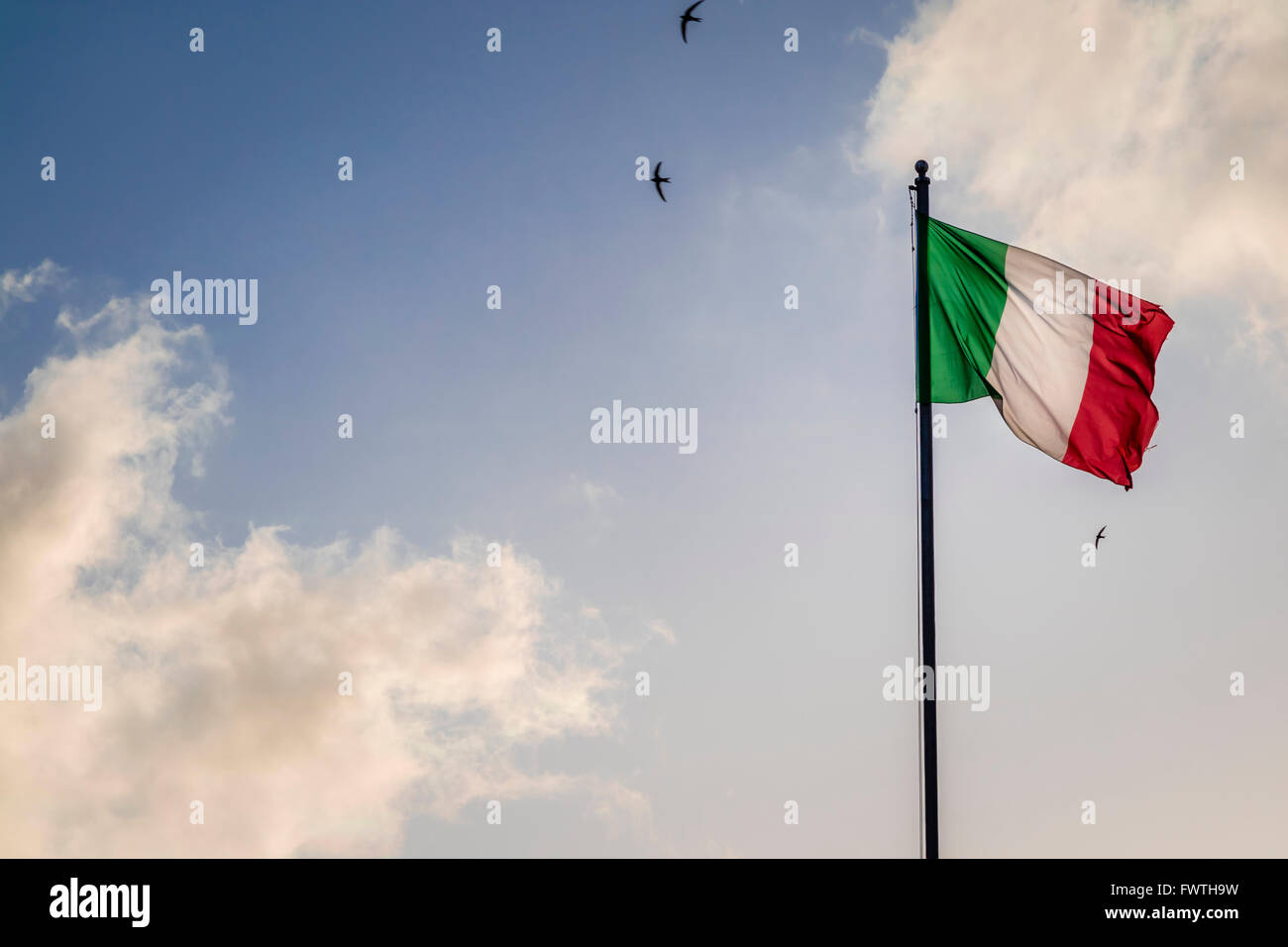 Italian flag waving hi-res stock photography and images - Alamy