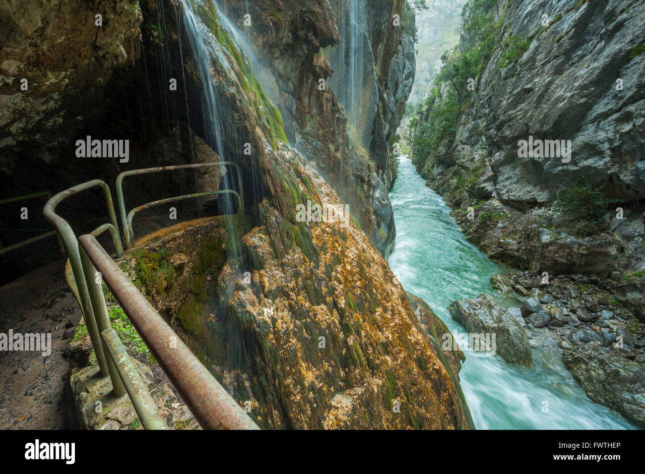 Gorge of river Cares, Cain, Leon, Spain. Picos de Europa National Park ...