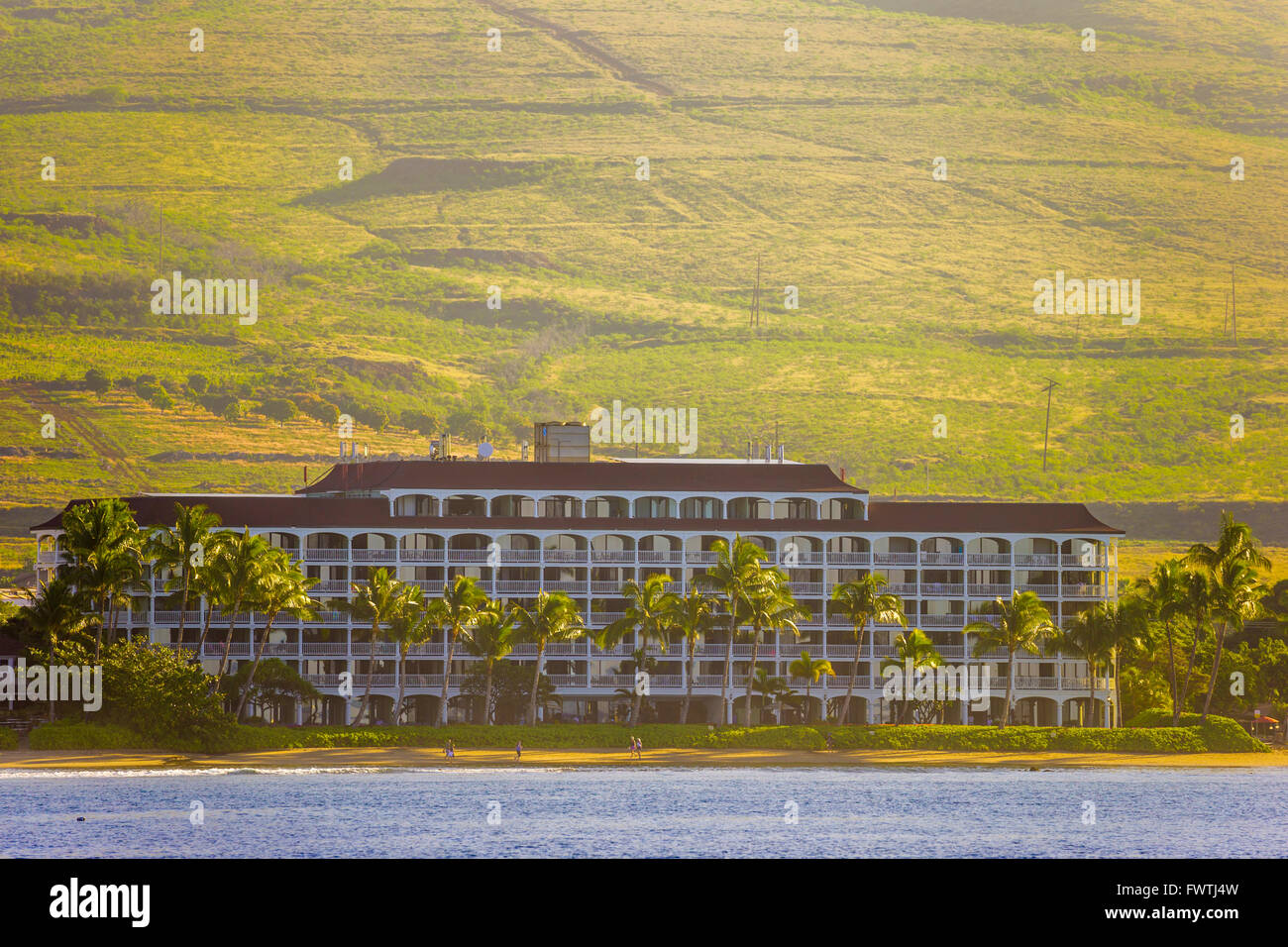 Royal Lahaina Hotel seen from tour boat on Maui Stock Photo - Alamy