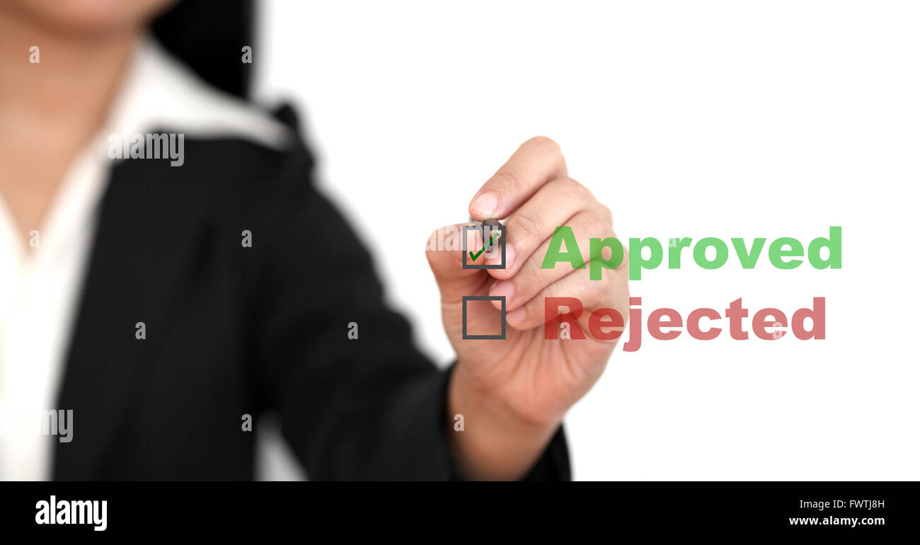 Asian business woman approve work Stock Photo - Alamy