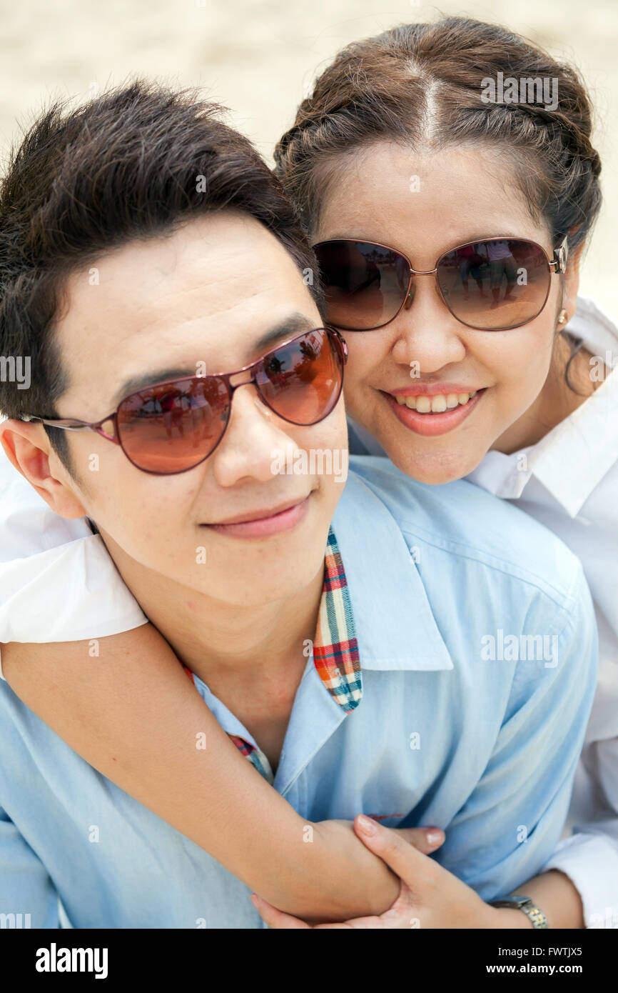 Happy Young Adult Couples in love outdoor Stock Photo - Alamy