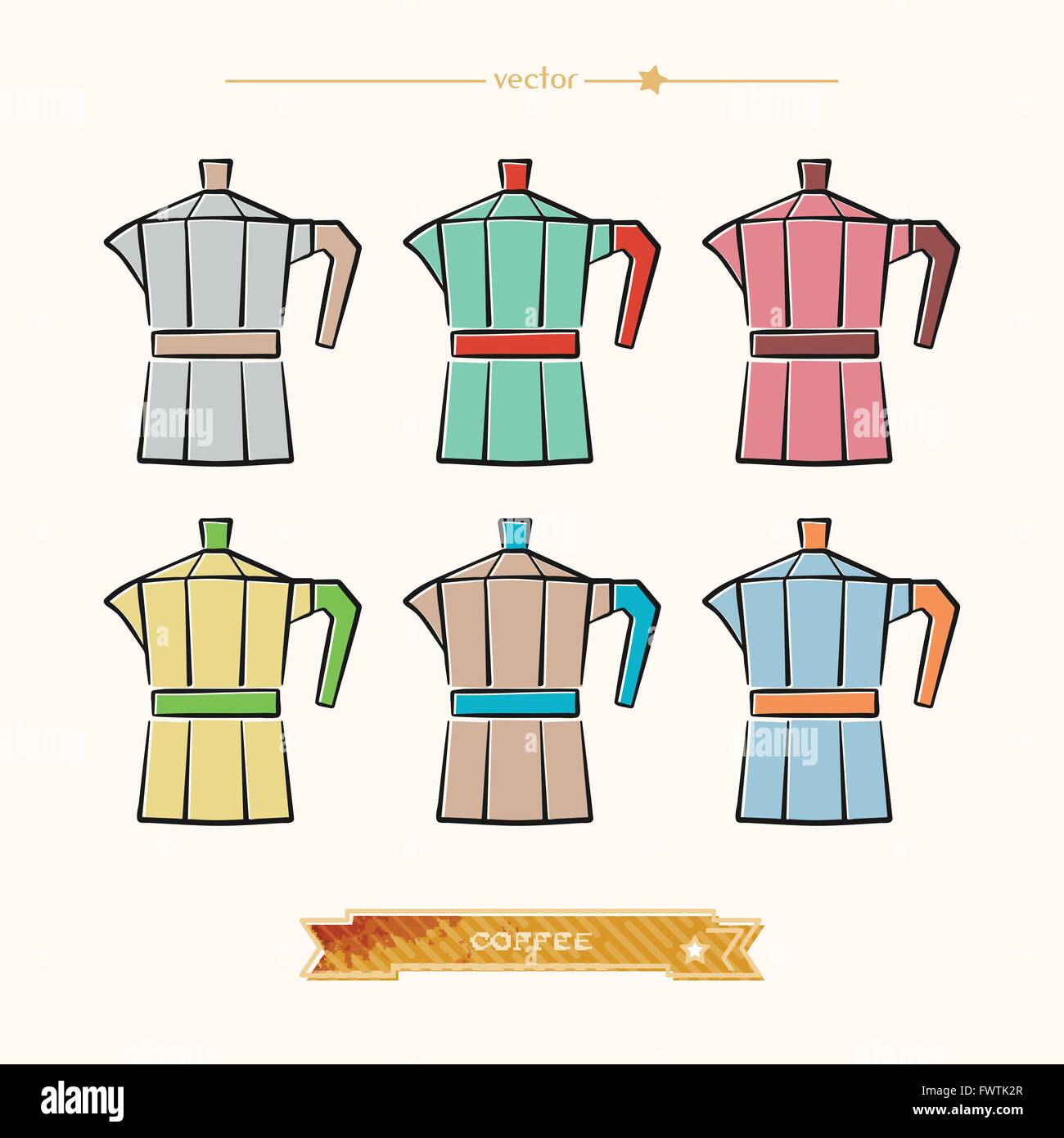 Moka coffee maker on Stock Vector Images - Alamy