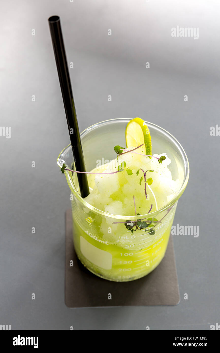 glass of Ice Lemon Citrus Frappe Stock Photo - Alamy