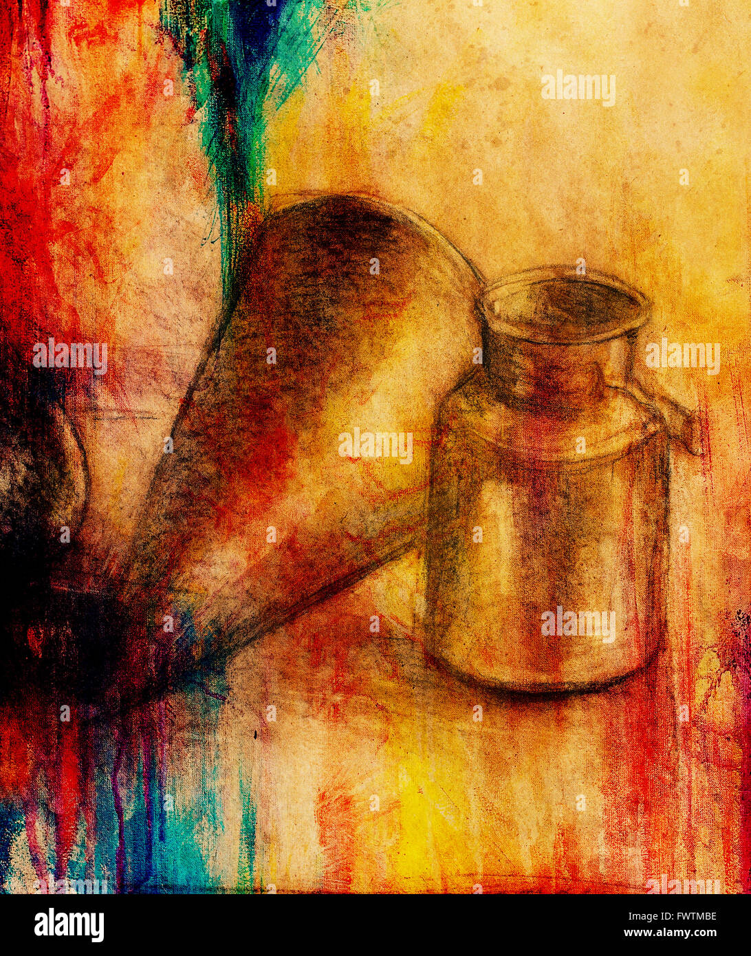 still life drawing. Original hand draw on paper Stock Photo - Alamy