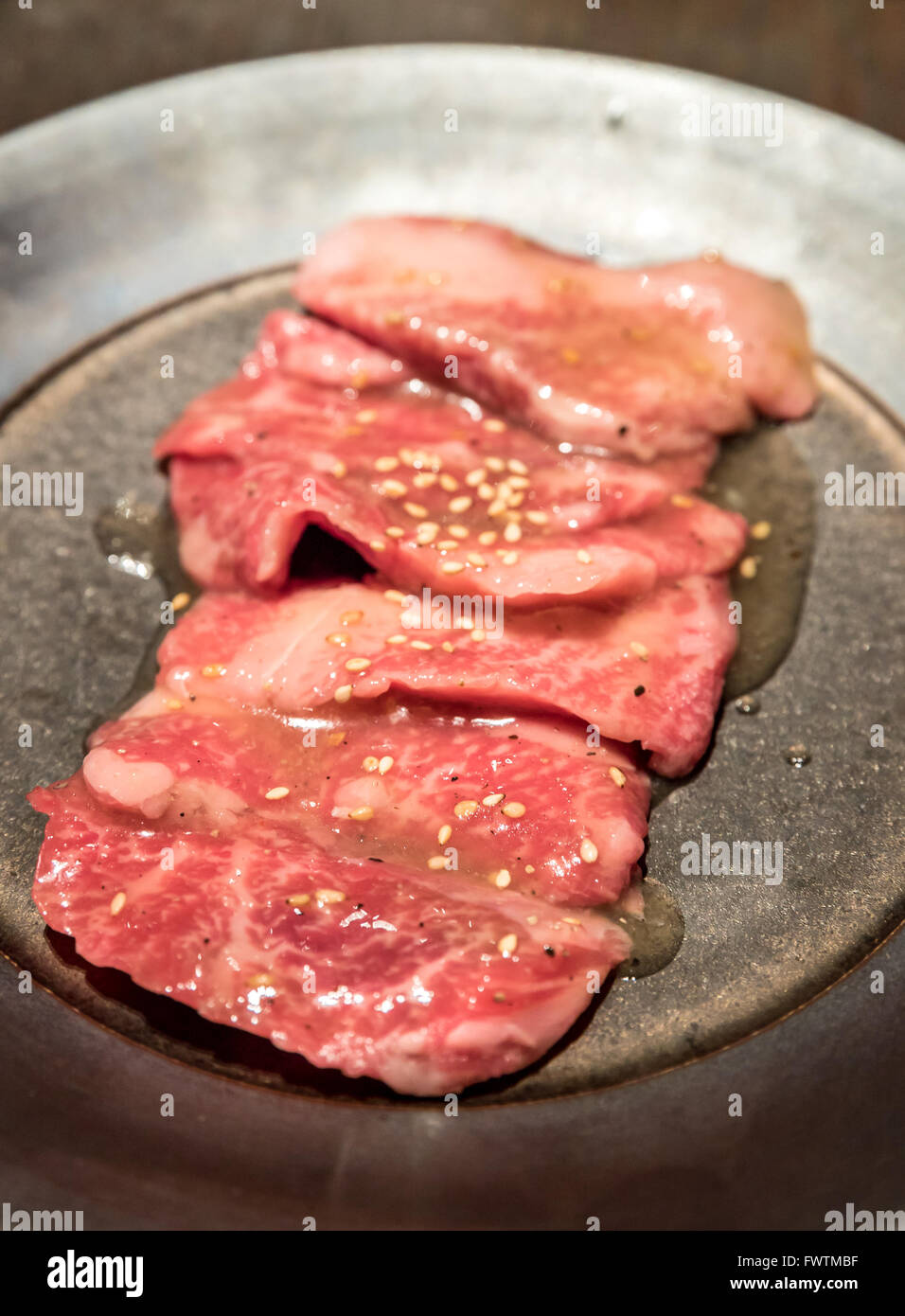 Freshness Japanese kalbi wagyu meat BBQ yakiniku Stock Photo - Alamy