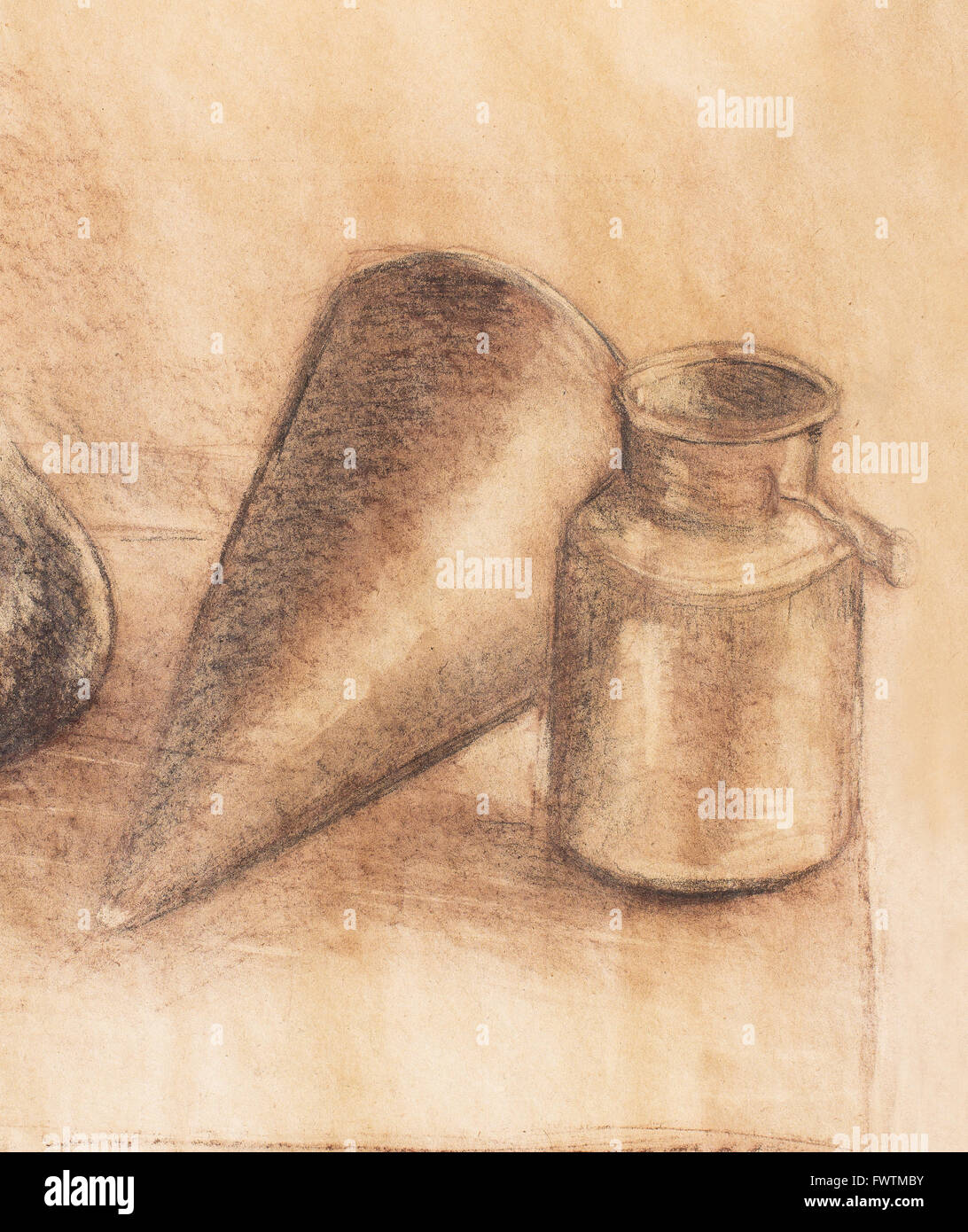 still life drawing. Original hand draw on paper Stock Photo - Alamy