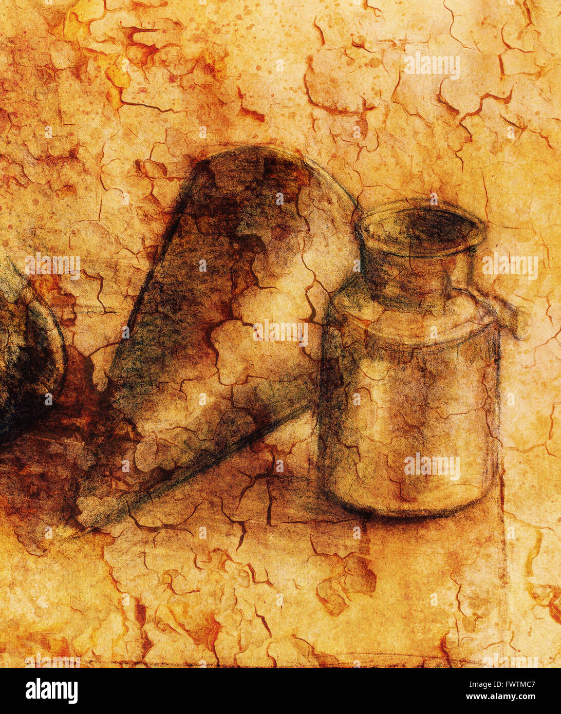 still life drawing. Original hand draw on paper Stock Photo - Alamy