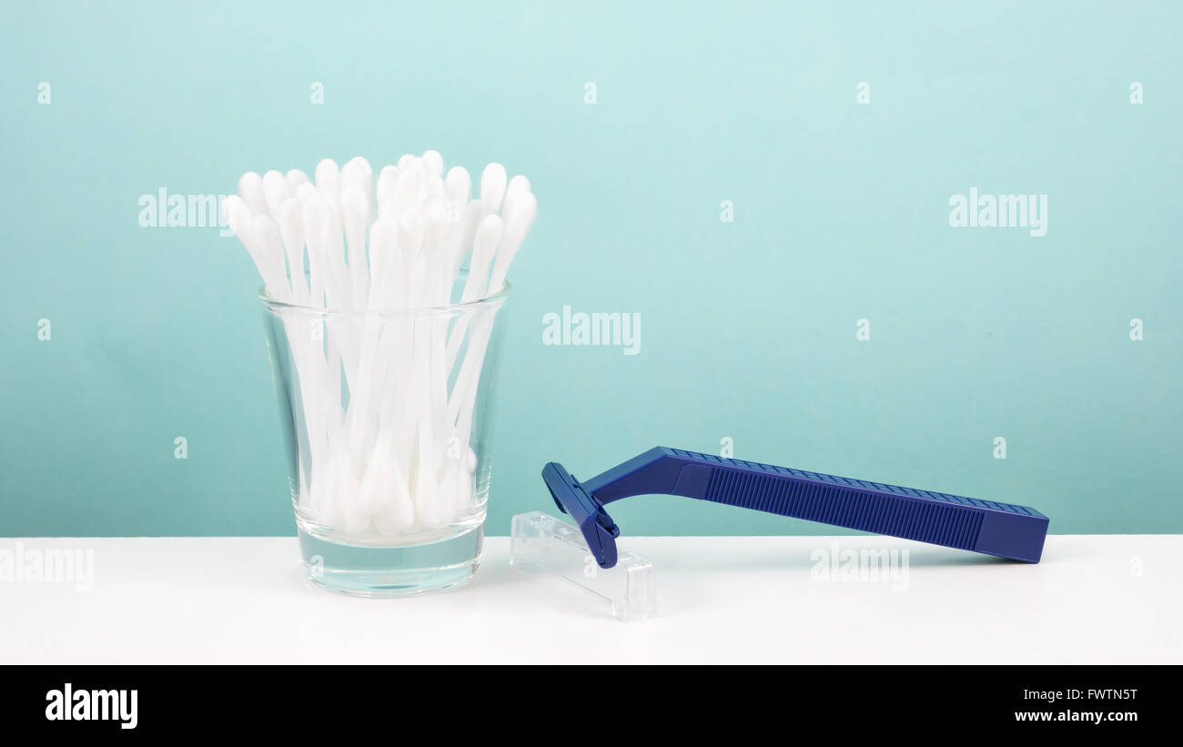 Blue plastic cotton buds hi-res stock photography and images - Alamy