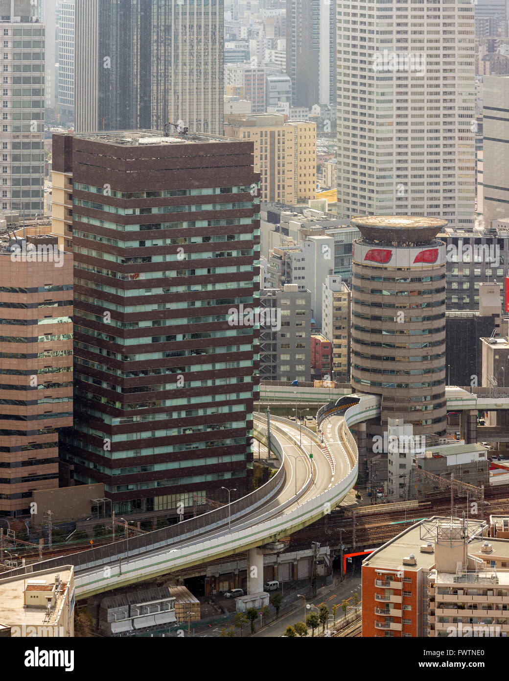 Panorama Aerial view of Osaka skyline building Cityscape Japan Stock ...