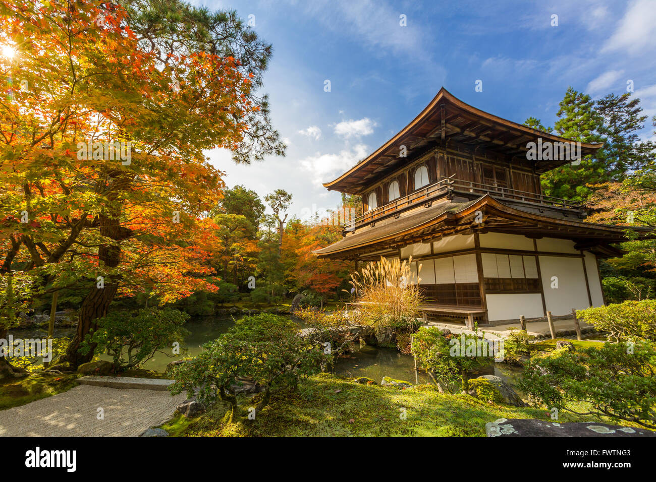 Kyoto Silver Pavillion Ginkakuji temple, Japan Stock Photo - Alamy