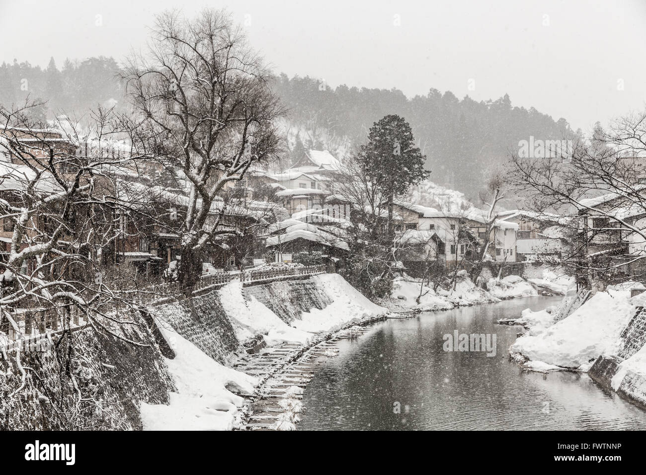 Snow fall Winter in Takayama Gifu Prefecture, Japan Stock Photo - Alamy