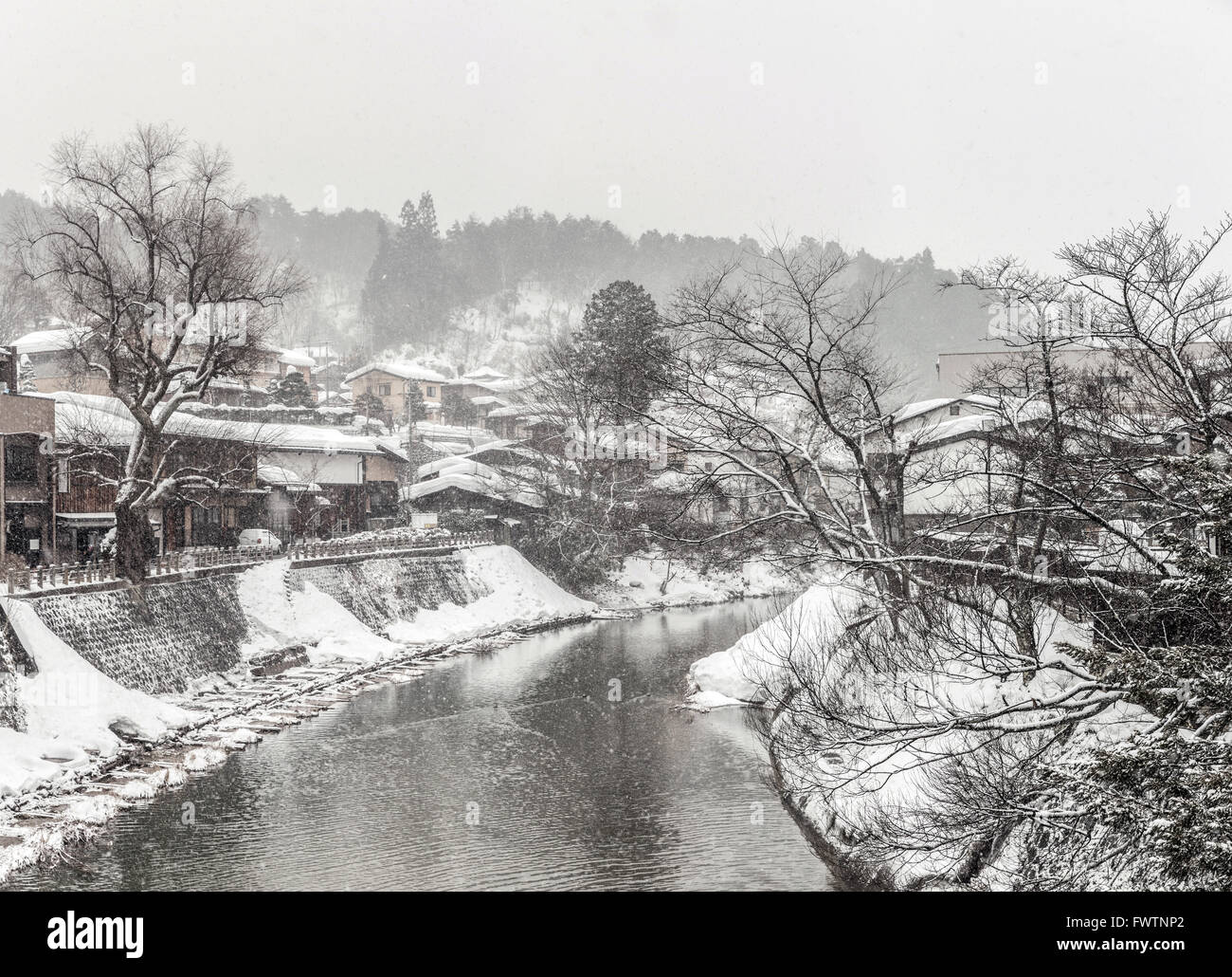 Snow fall Winter in Takayama Gifu Prefecture, Japan Stock Photo - Alamy