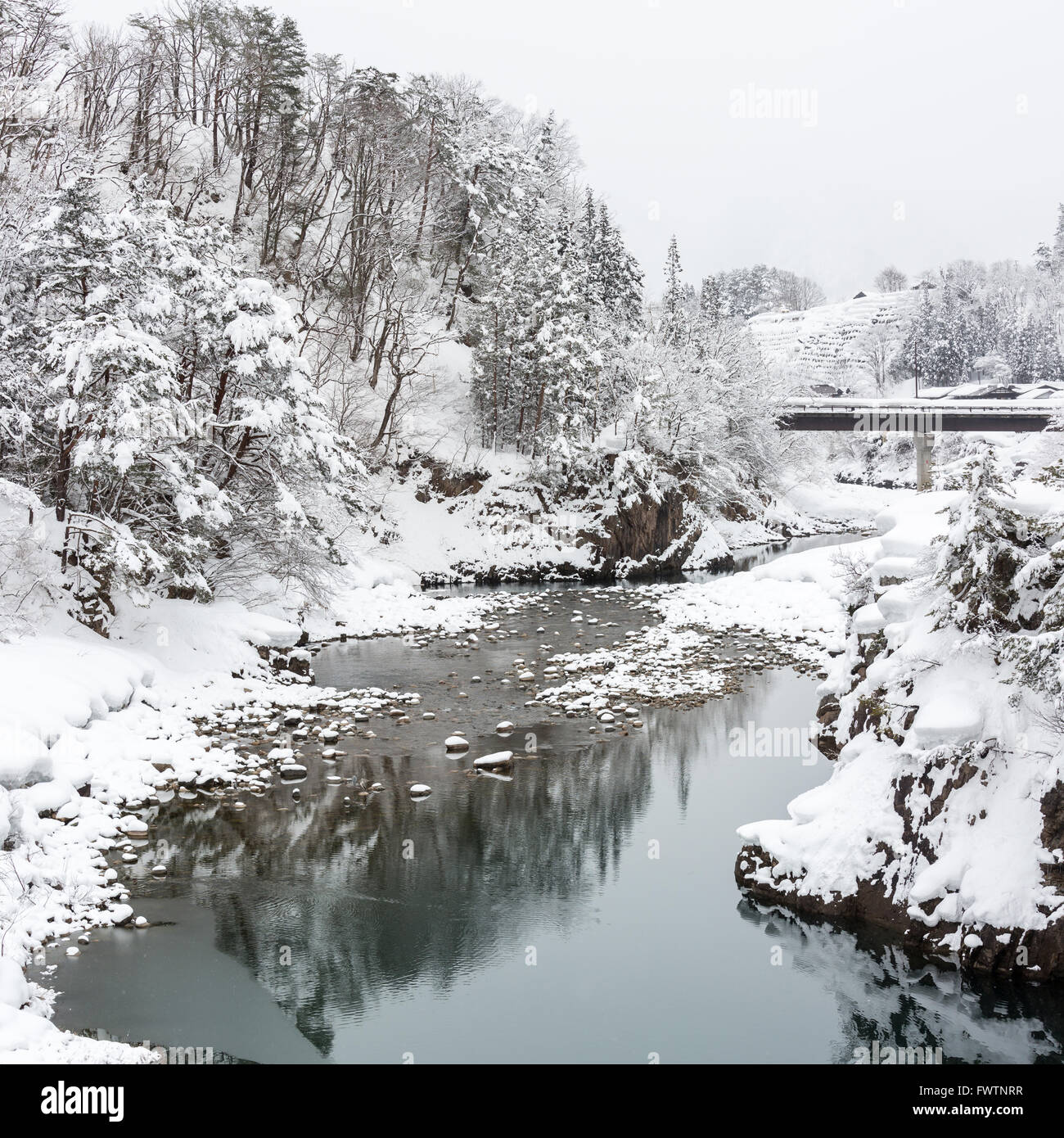 Beautiful Snowfall winter landscape Shirakawago Japan Stock Photo - Alamy