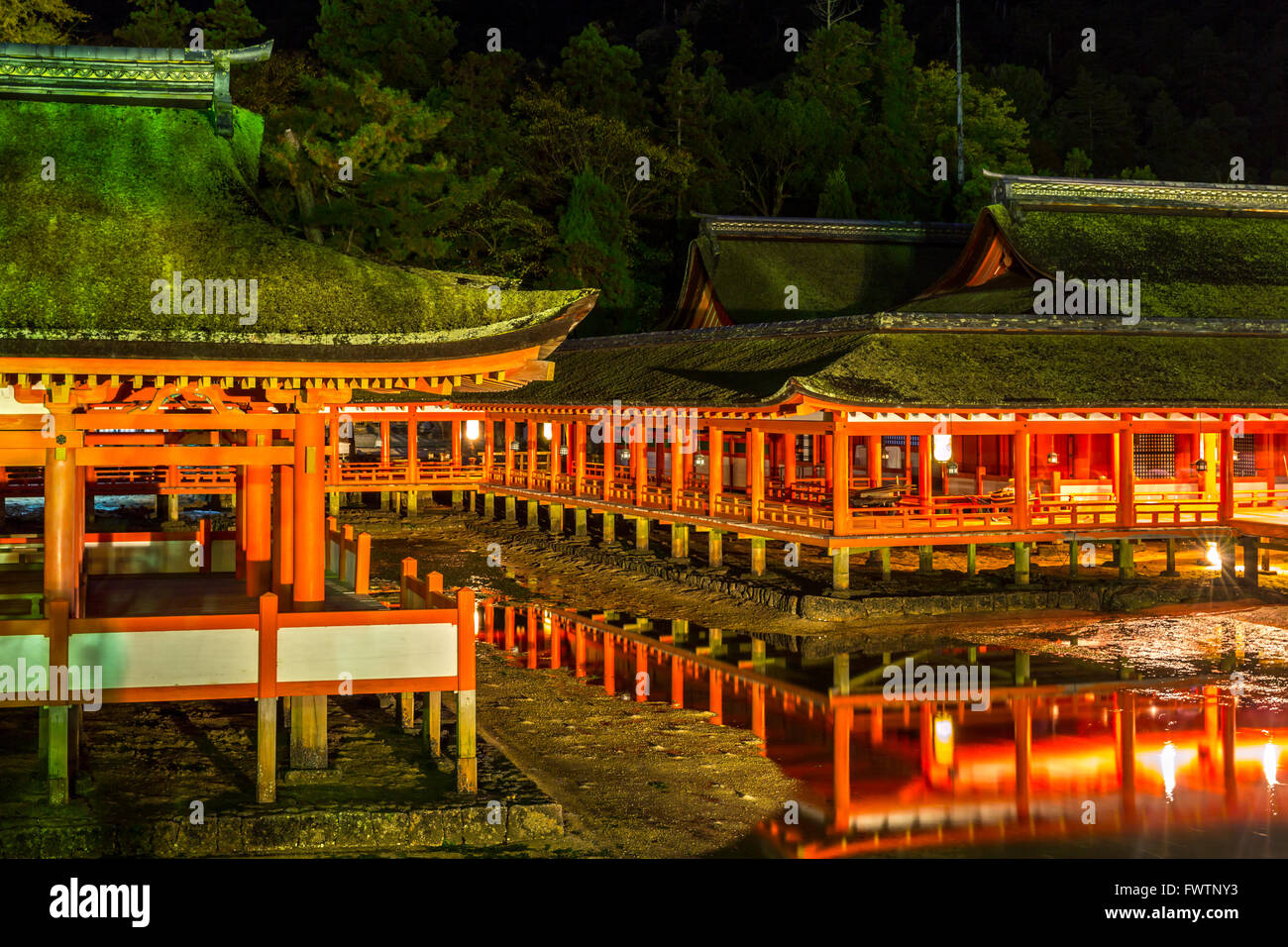Miyajima, Hiroshima, famed floating Shrine temple itsukushima Japan at ...