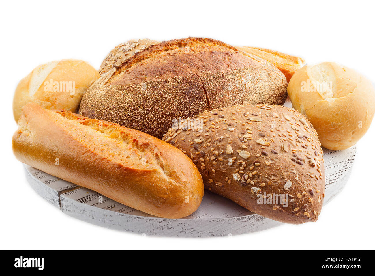 assorted breads isolated Stock Photo - Alamy