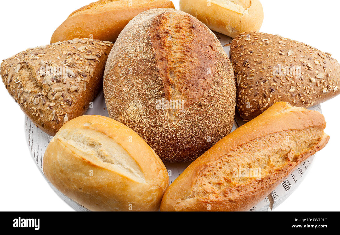 assorted breads isolated Stock Photo - Alamy