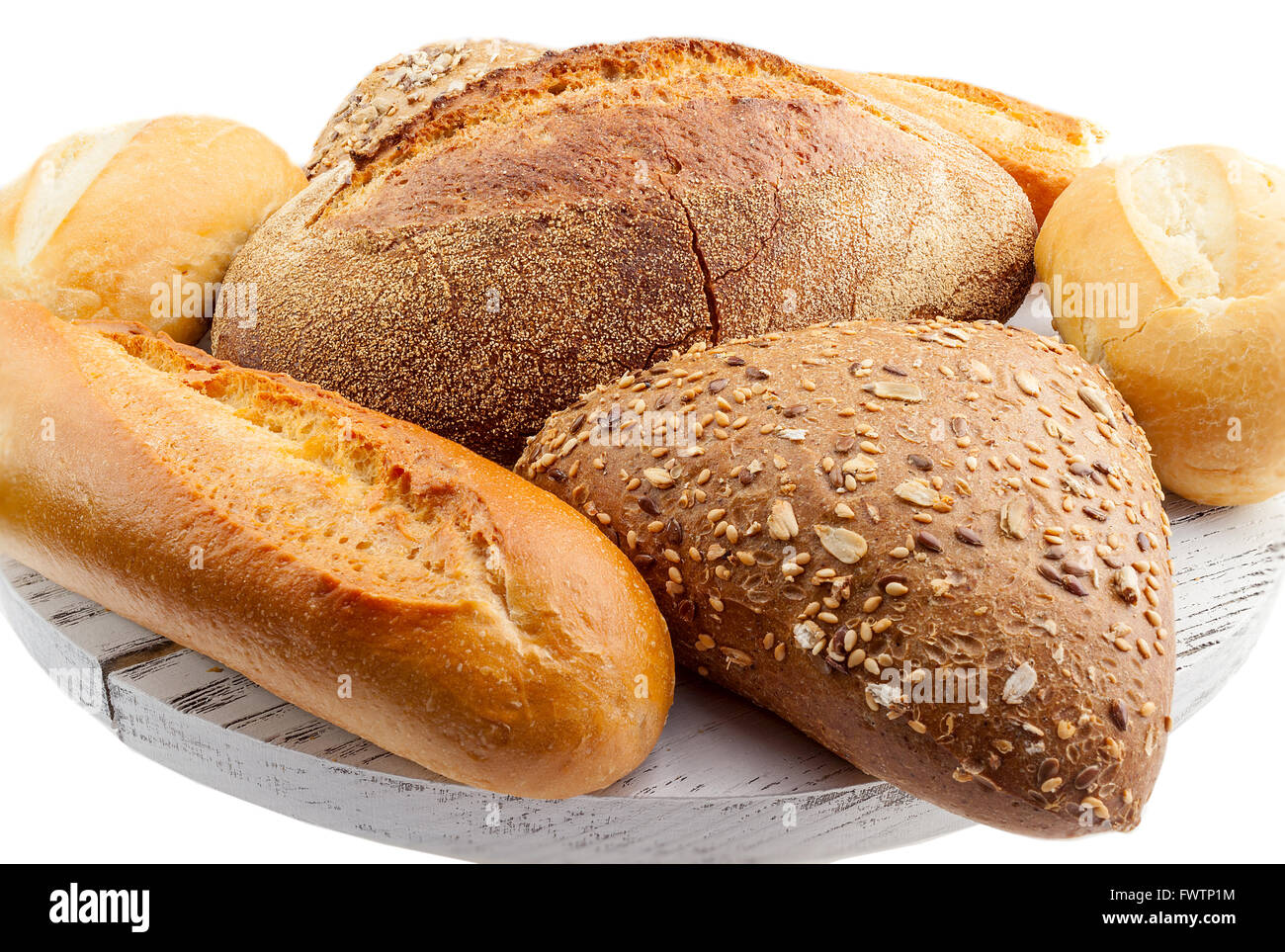 assorted breads isolated Stock Photo - Alamy