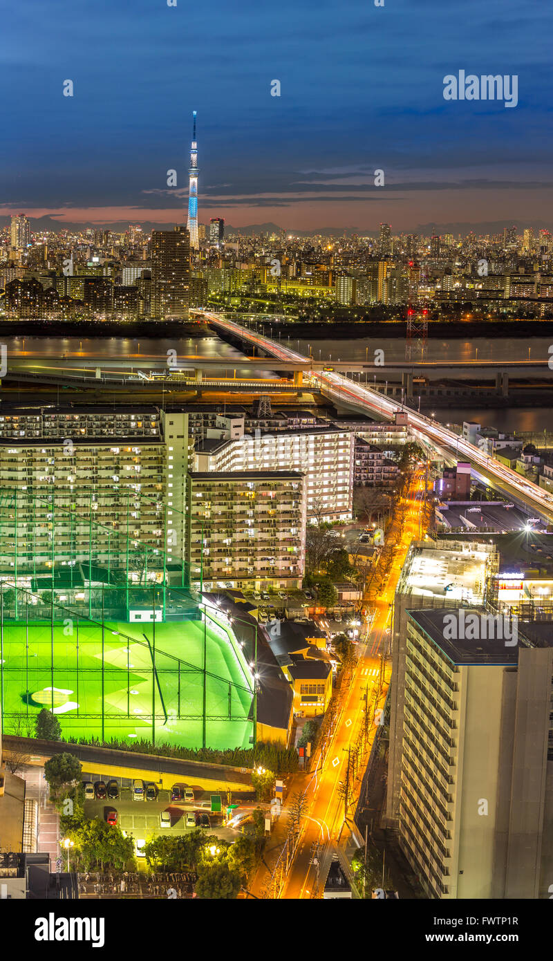 Tokyo skytree illumination at sunset Japan Stock Photo - Alamy