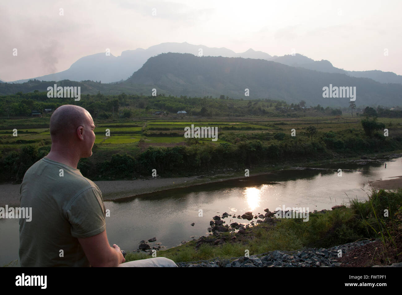 overlooking a valley central Vietnam Stock Photo - Alamy