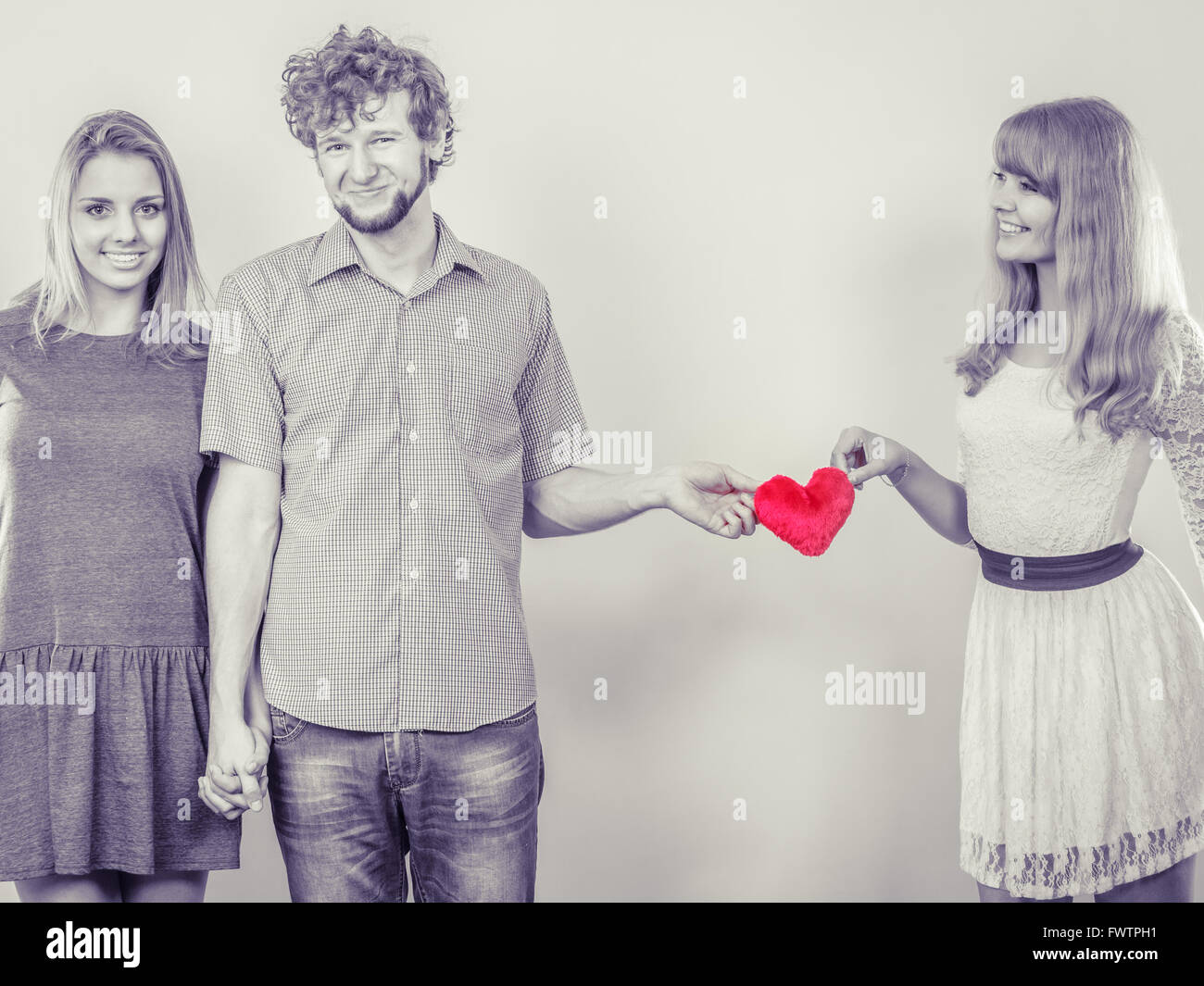 Relationships and feelings in triangle. Happy relationship of three ...