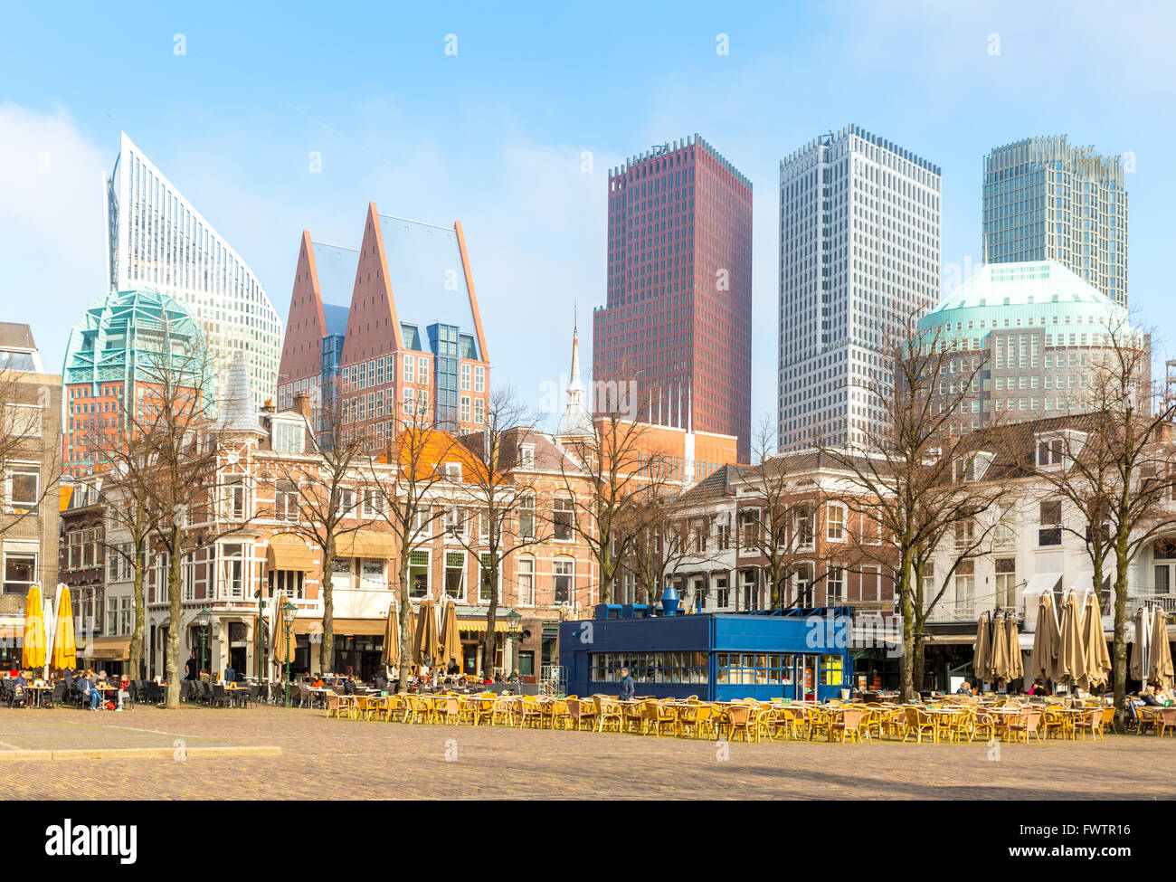 Downtown of The Hague Netherlands, with its monumental old buildings ...
