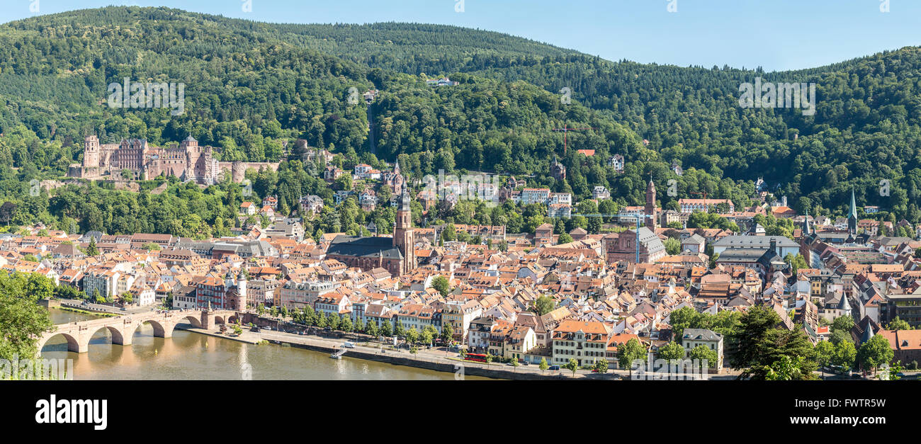 Panoramic View on Heidelberg at summer, Germany Stock Photo - Alamy
