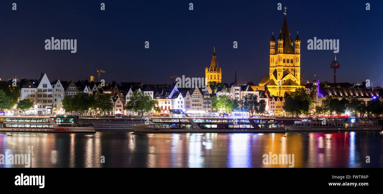 Panorama Landscape of Cologne along river rhine Germany Stock Photo - Alamy